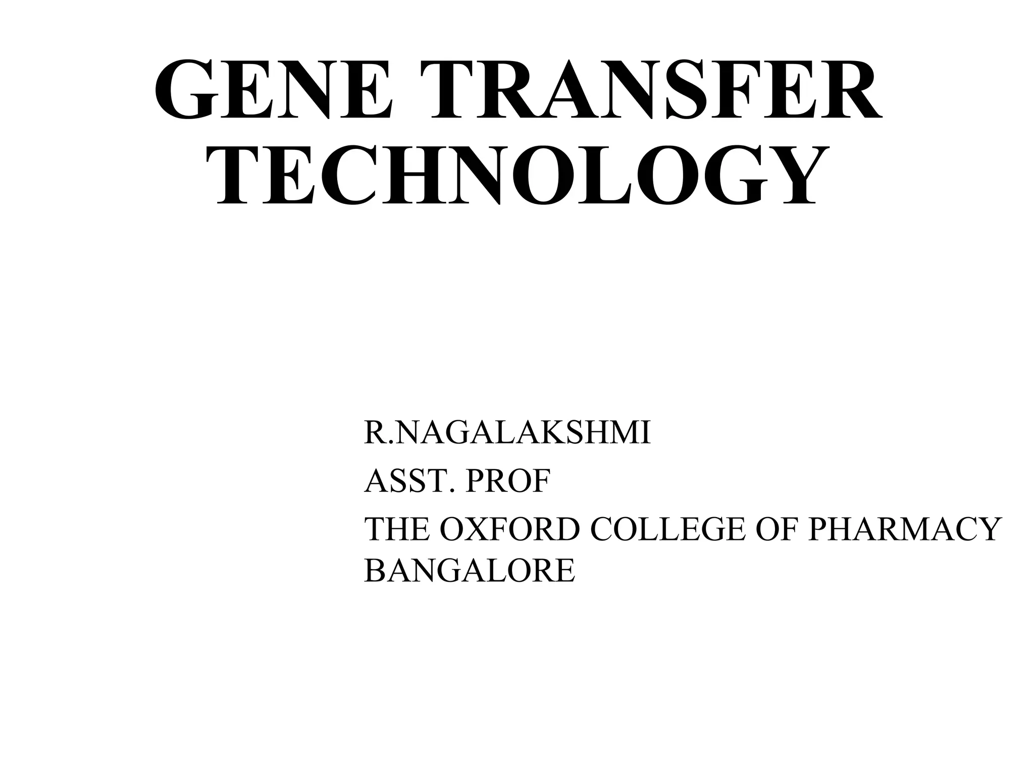 Gene transfer technology. | PPT