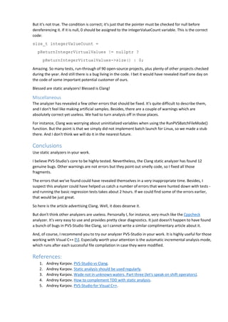Checking PVS-Studio with Clang | PDF