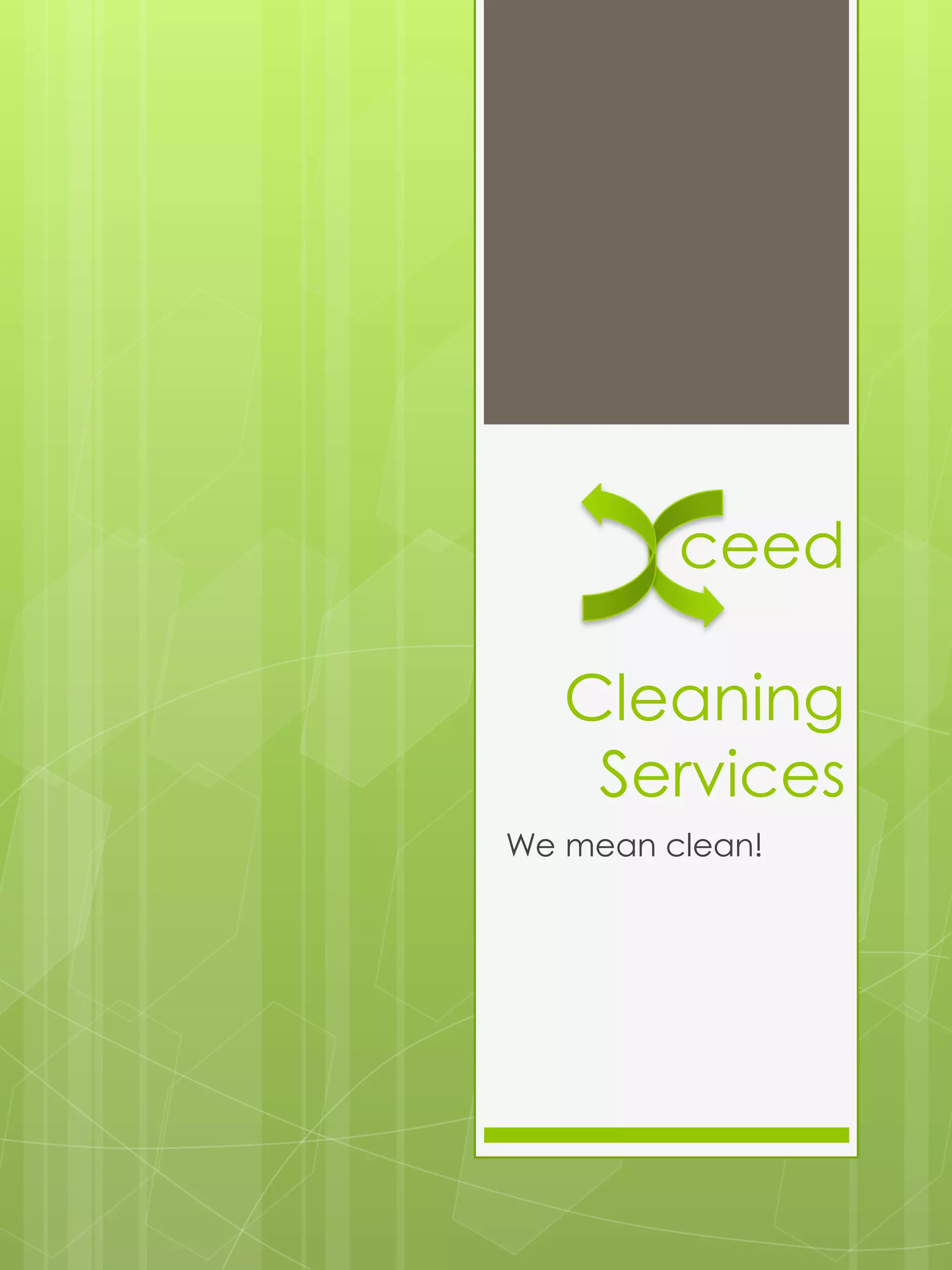 Xceed Cleaning Services (Pty) Ltd Company profile 4 | PDF