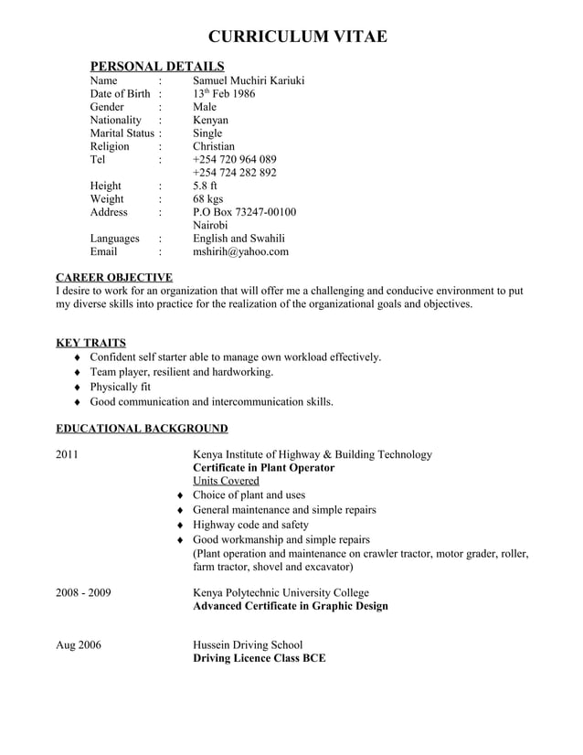 SAMUEL cv | DOC | Auto Repair | Automotive