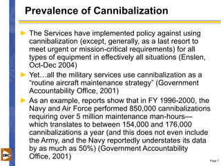 Cannibalization as a Sustainment Strategy NDIA | PPT