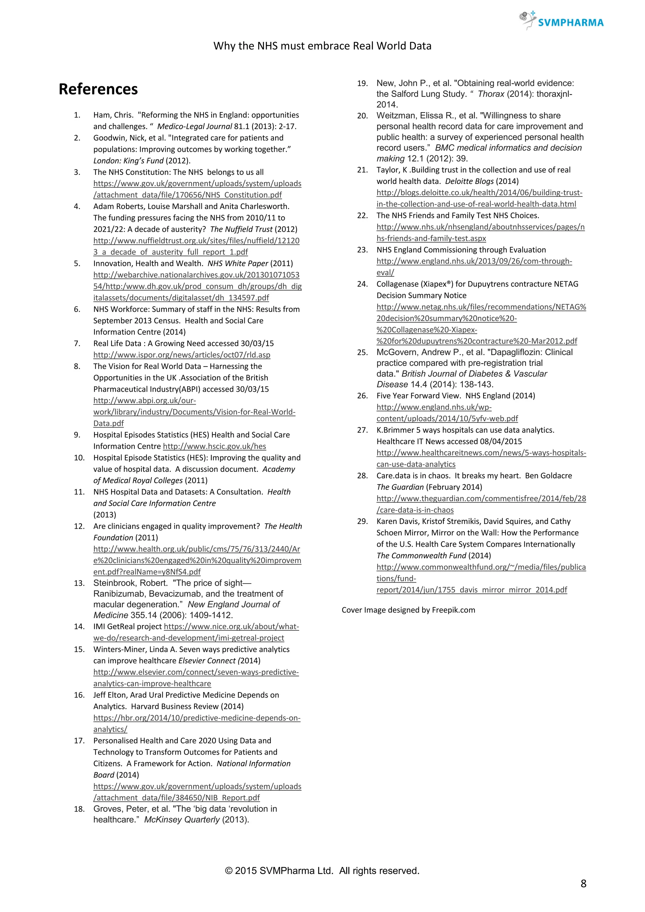 SVMPharma Real World Evidence – Why NHS must embrace Real World Data | PDF