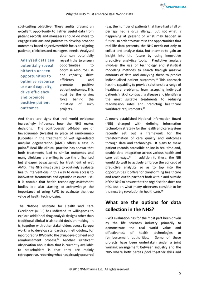SVMPharma Real World Evidence – Why NHS must embrace Real World Data | PPT