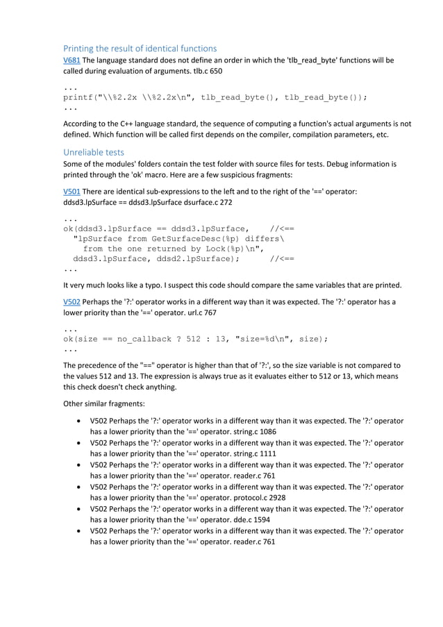 Checking Wine with PVS-Studio and Clang Static Analyzer | PDF