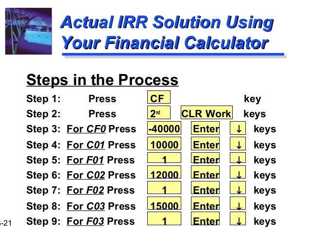 How To Compute Irr On Financial Calculator / IRR or internal rate of ...