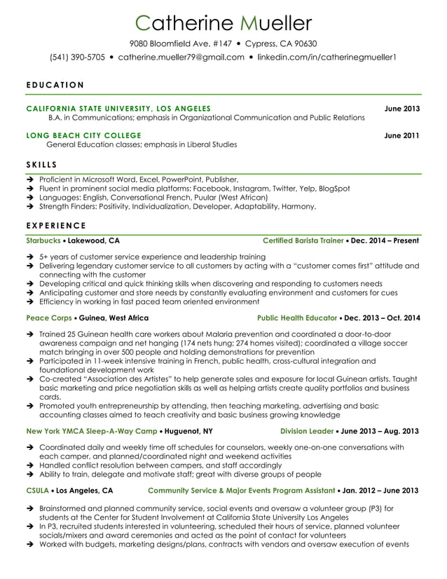 Catherine Mueller RESUME | PDF