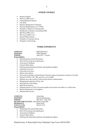 Wanda CV | DOC