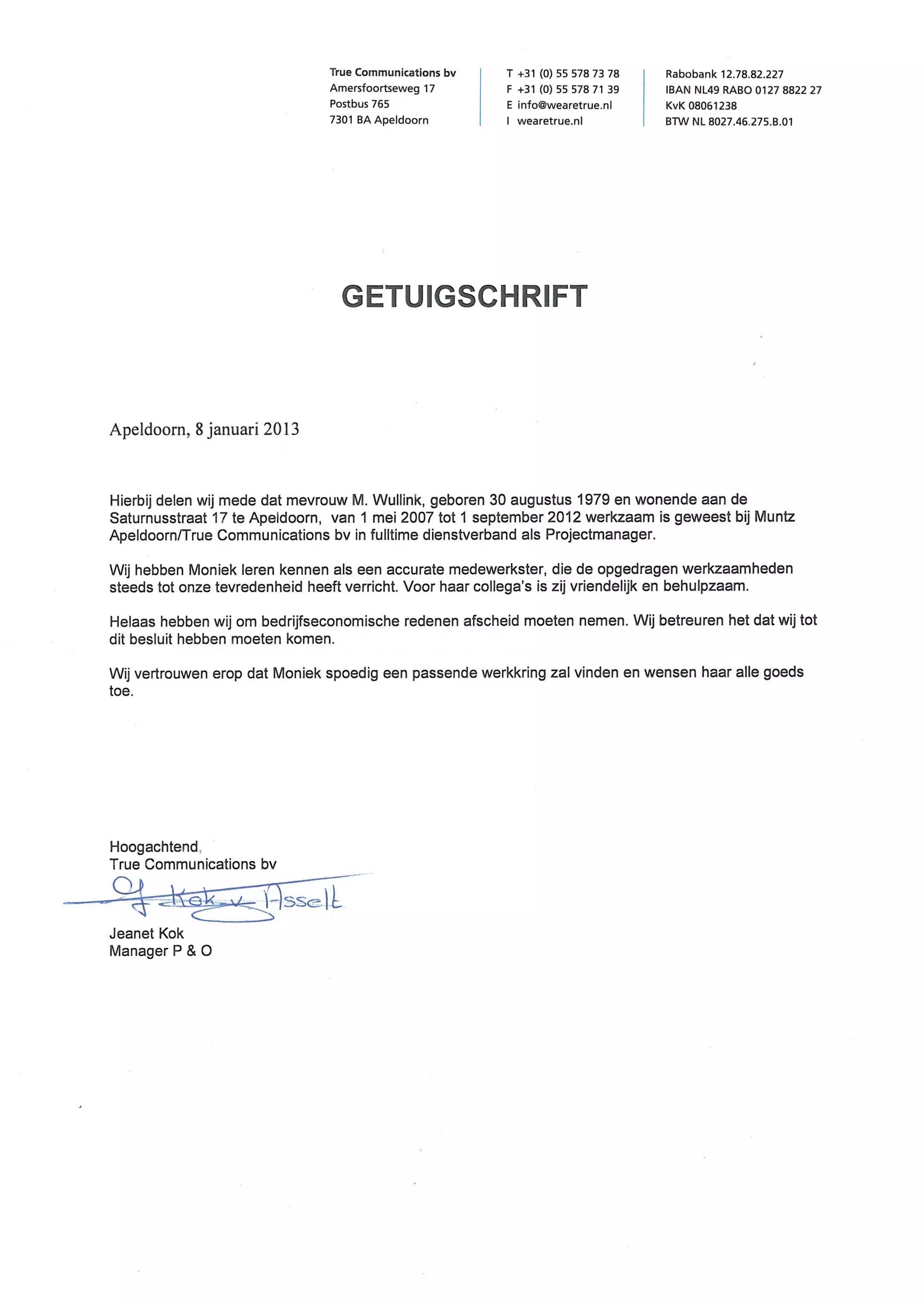 TRUE getuigschrift | PDF