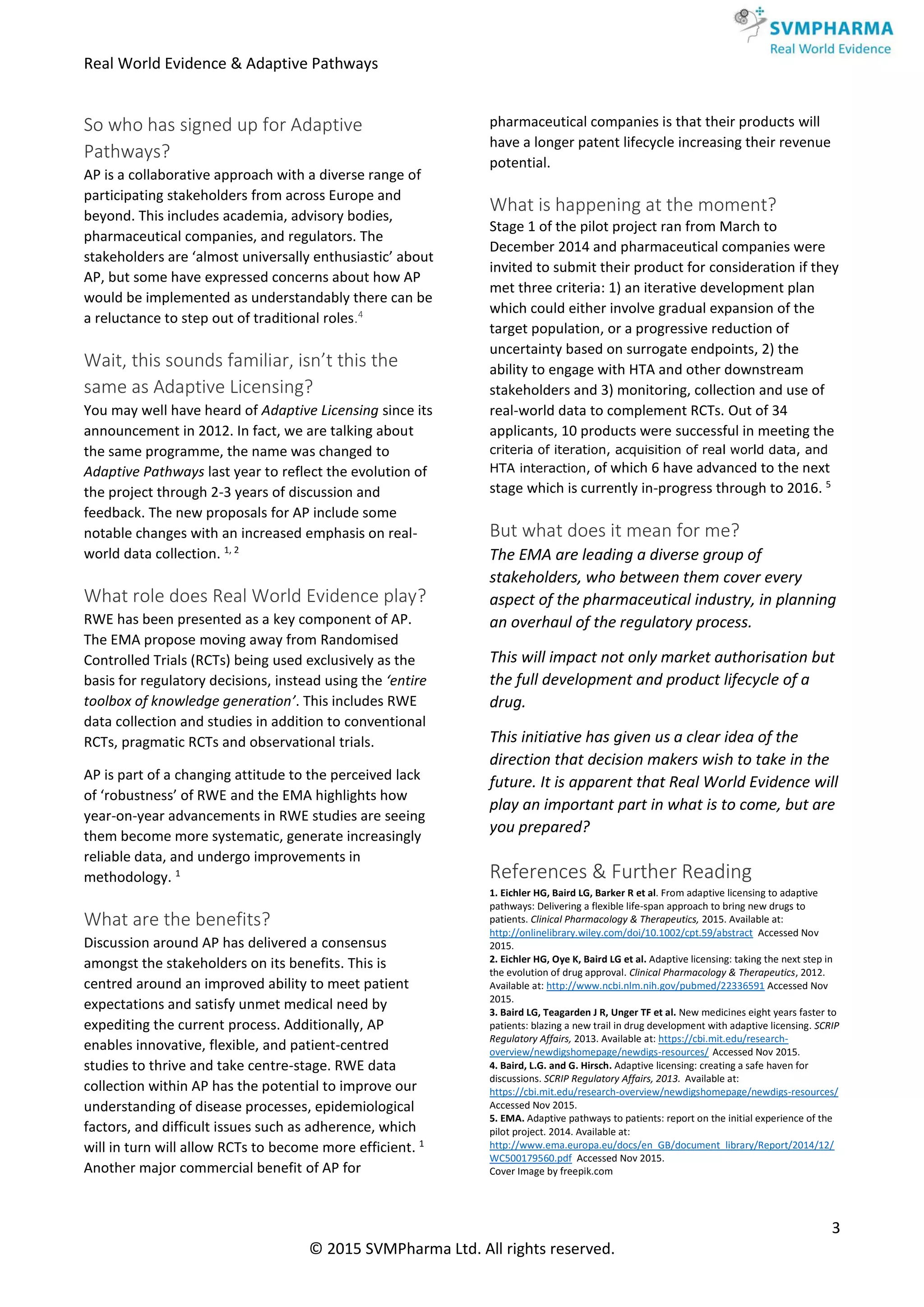 SVMPharma Real World Evidence – Real World Evidence & Adaptive Pathways ...