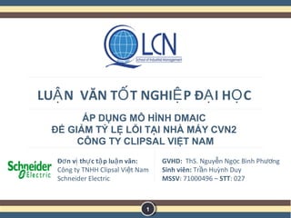 Implement DMAIC methodology to reduce defect at CVN 2 plant - Clipsal ...