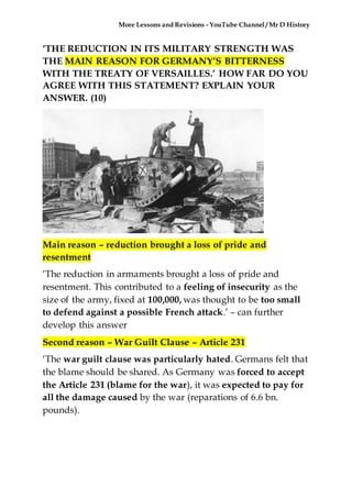 HISTORY IGCSE REVISION CARDS - 028. MILITARY REDUCTIONS GERMAN ...