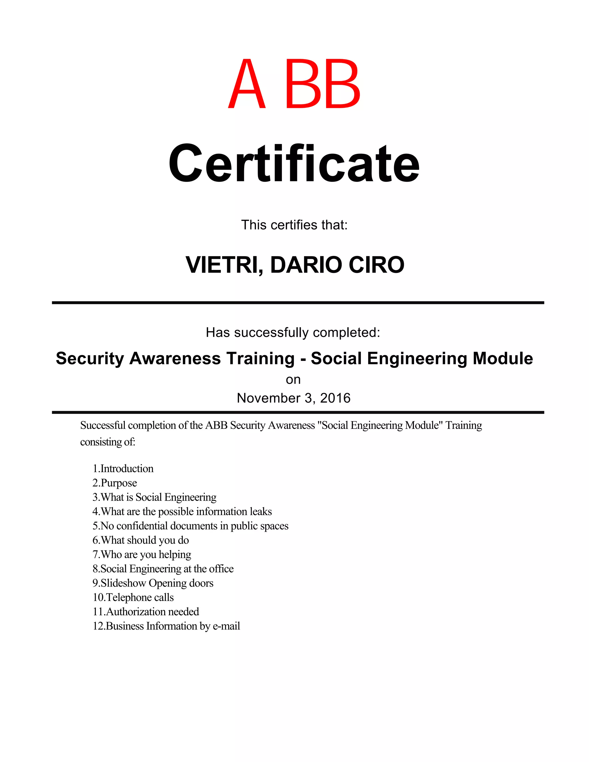 Security Awareness Training - Social Engineering Module | PDF