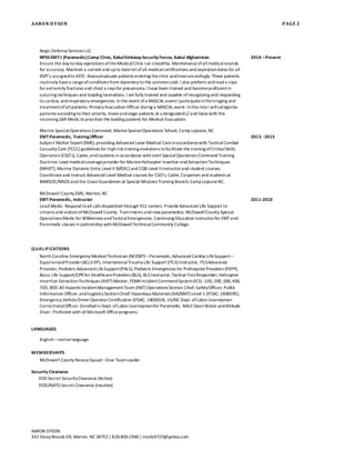 Aaron Dyson Curriculum vitae | DOCX