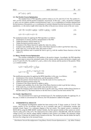 Distribution Network Reconfiguration Using Binary Particle Swarm Optimization to Minimize Losses ...