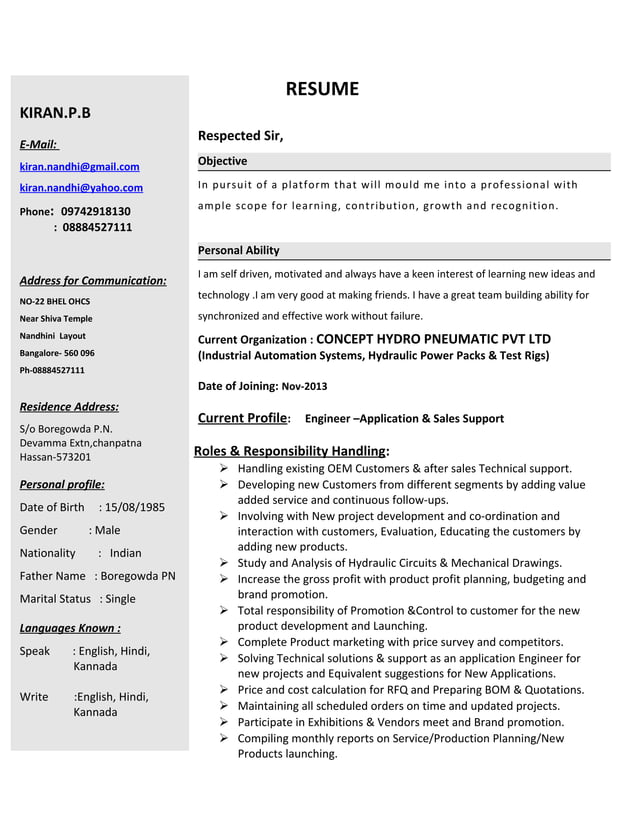 KIRAN CV UPDATED | DOC | Business | Business and Finance
