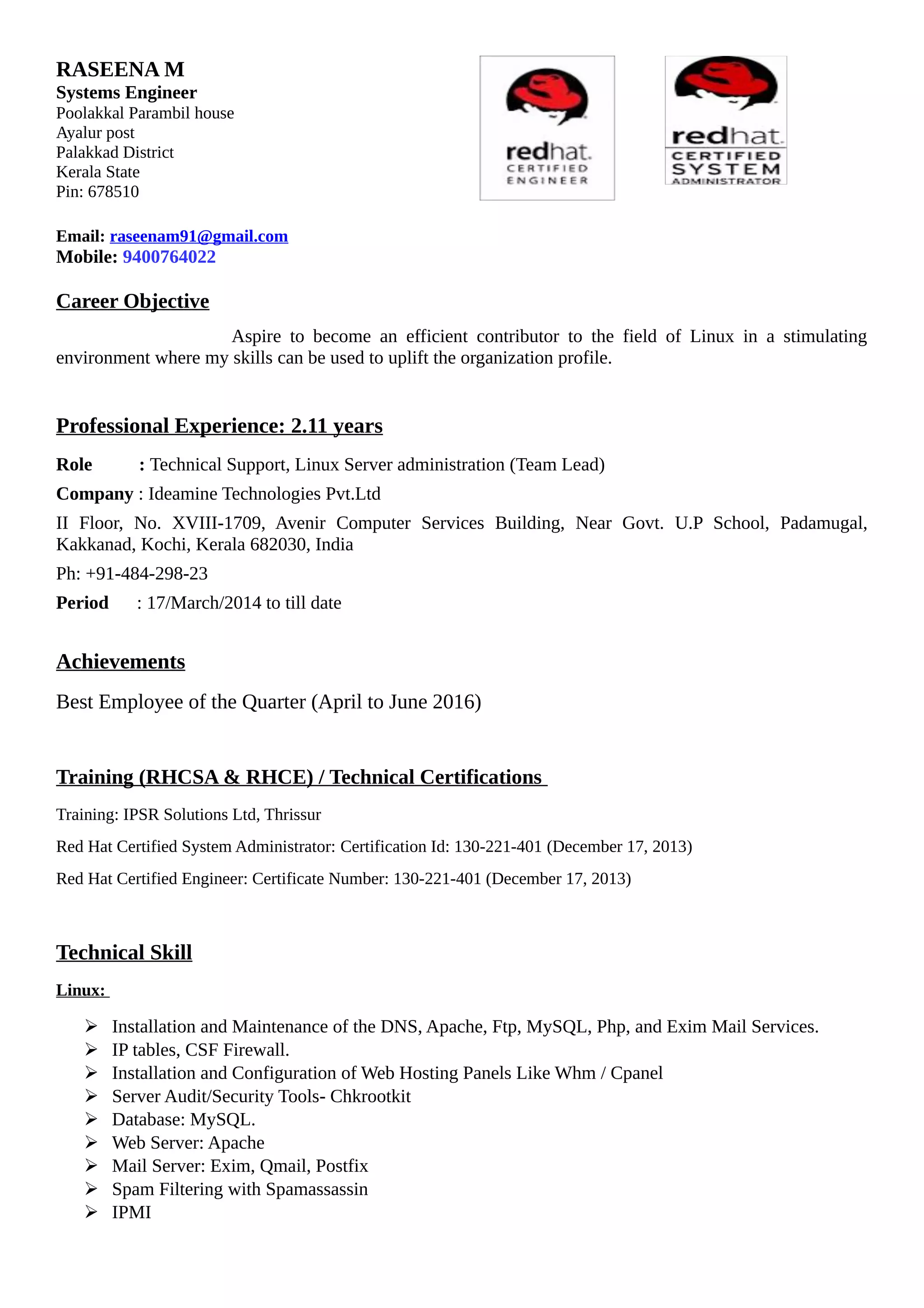 Raseena_Resume_feb_2017 | PDF