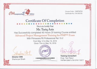 PMP Training certificate | PDF