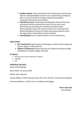 achal cv2 | DOCX