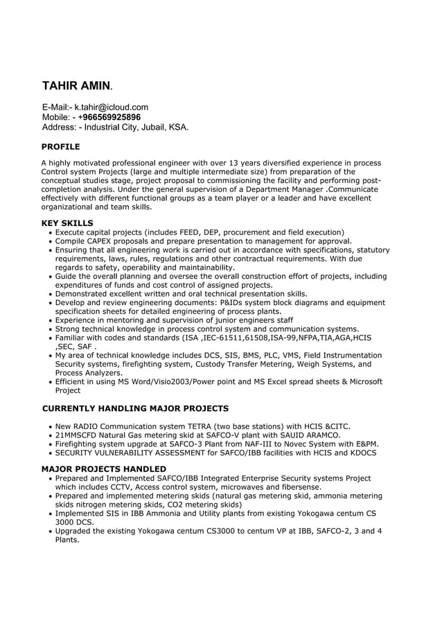 Resume +Tahir 2016 | PDF