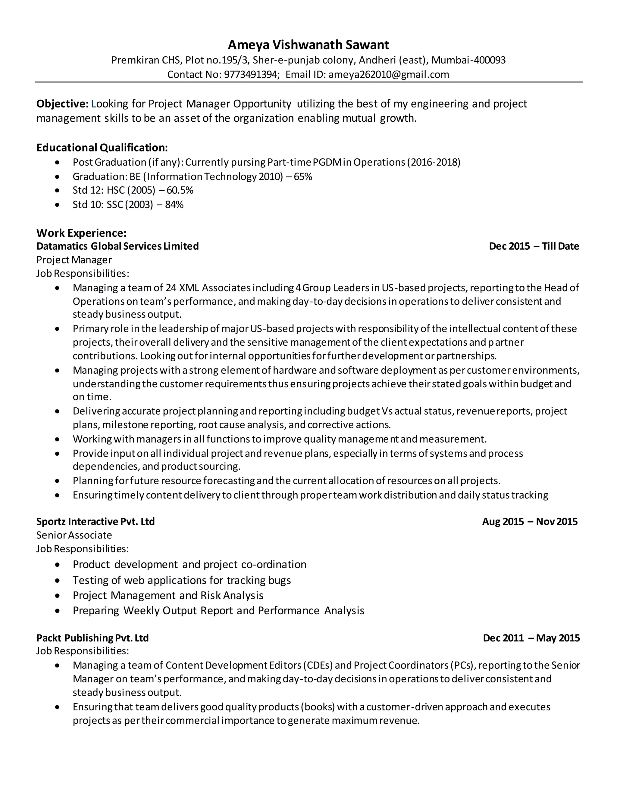 CV - Ameya Sawant | DOCX