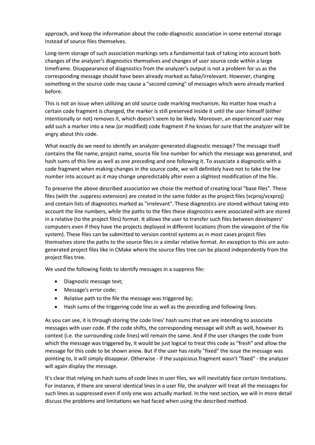 PVS-Studio's New Message Suppression Mechanism | PDF | Web Development | Internet