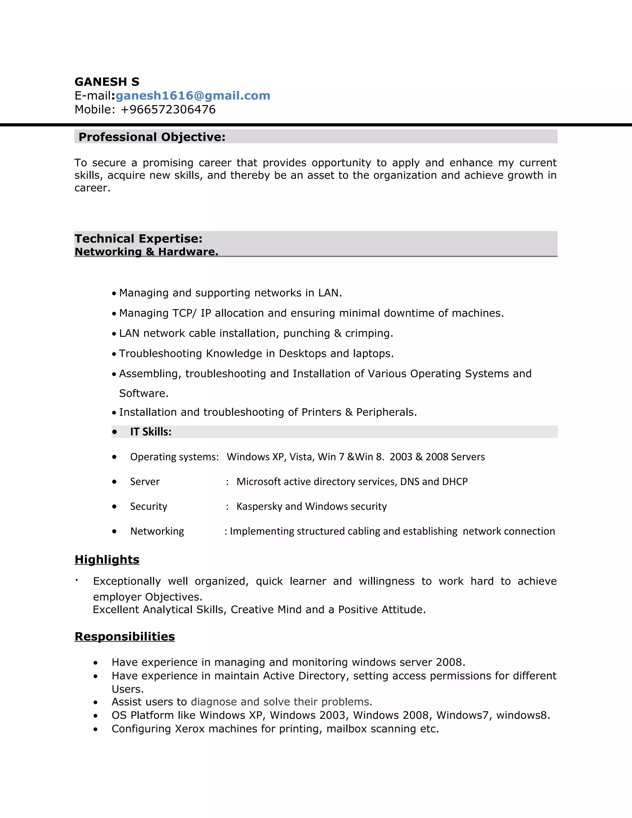 Resume_GANESH | PDF