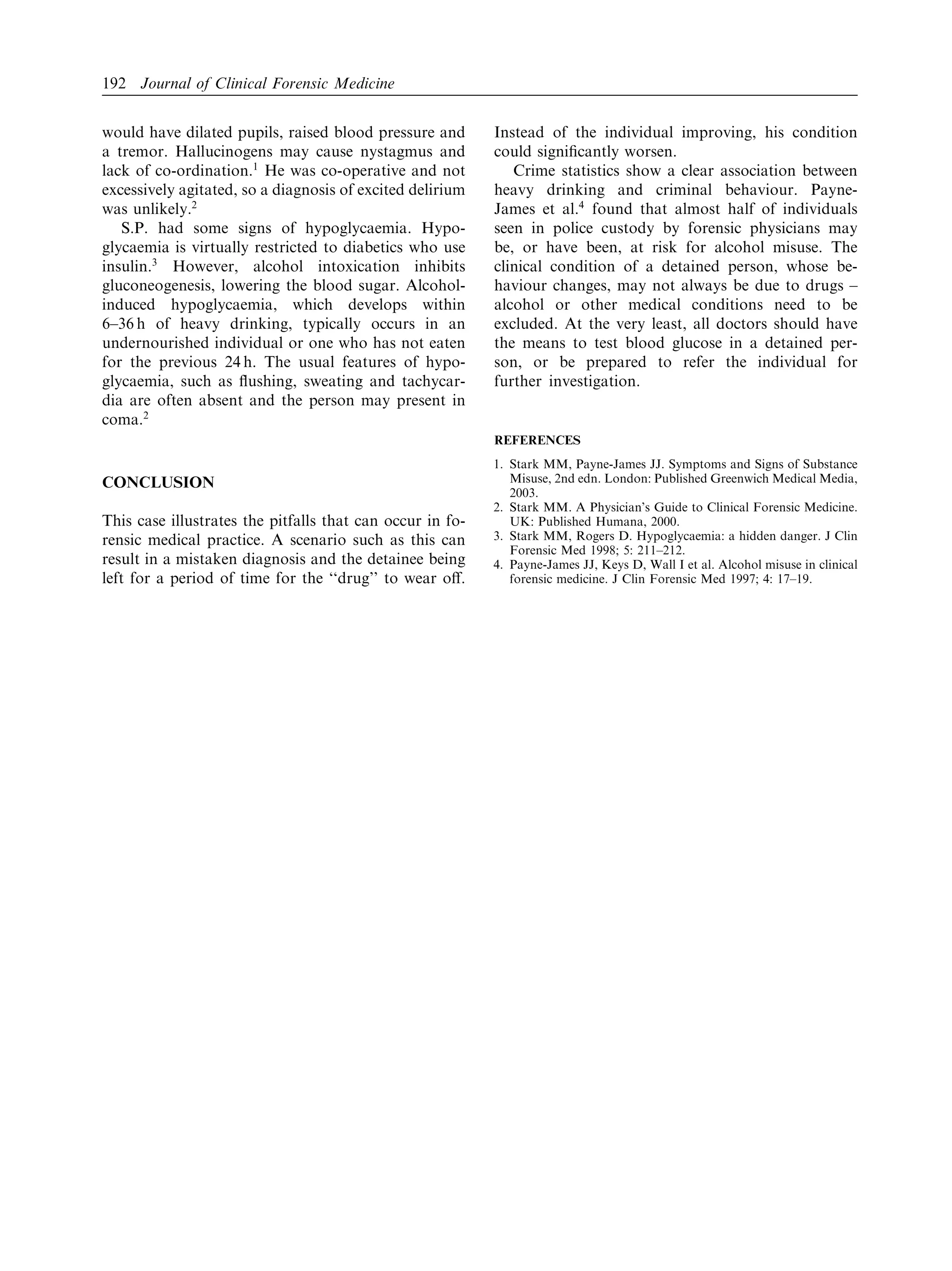 Alcohol induced hypoglycaemia presenting as drug intoxication | PDF