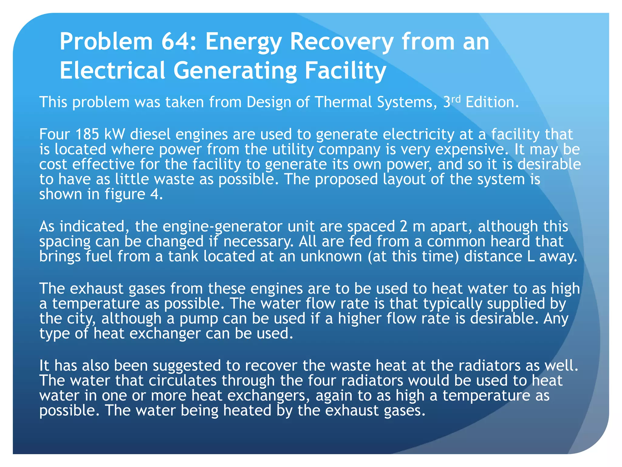 MEC 422 - Energy Recovery from an Electrical Generating Facility | PPTX