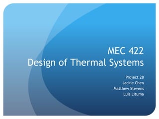 MEC 422 - Energy Recovery from an Electrical Generating Facility | PPTX