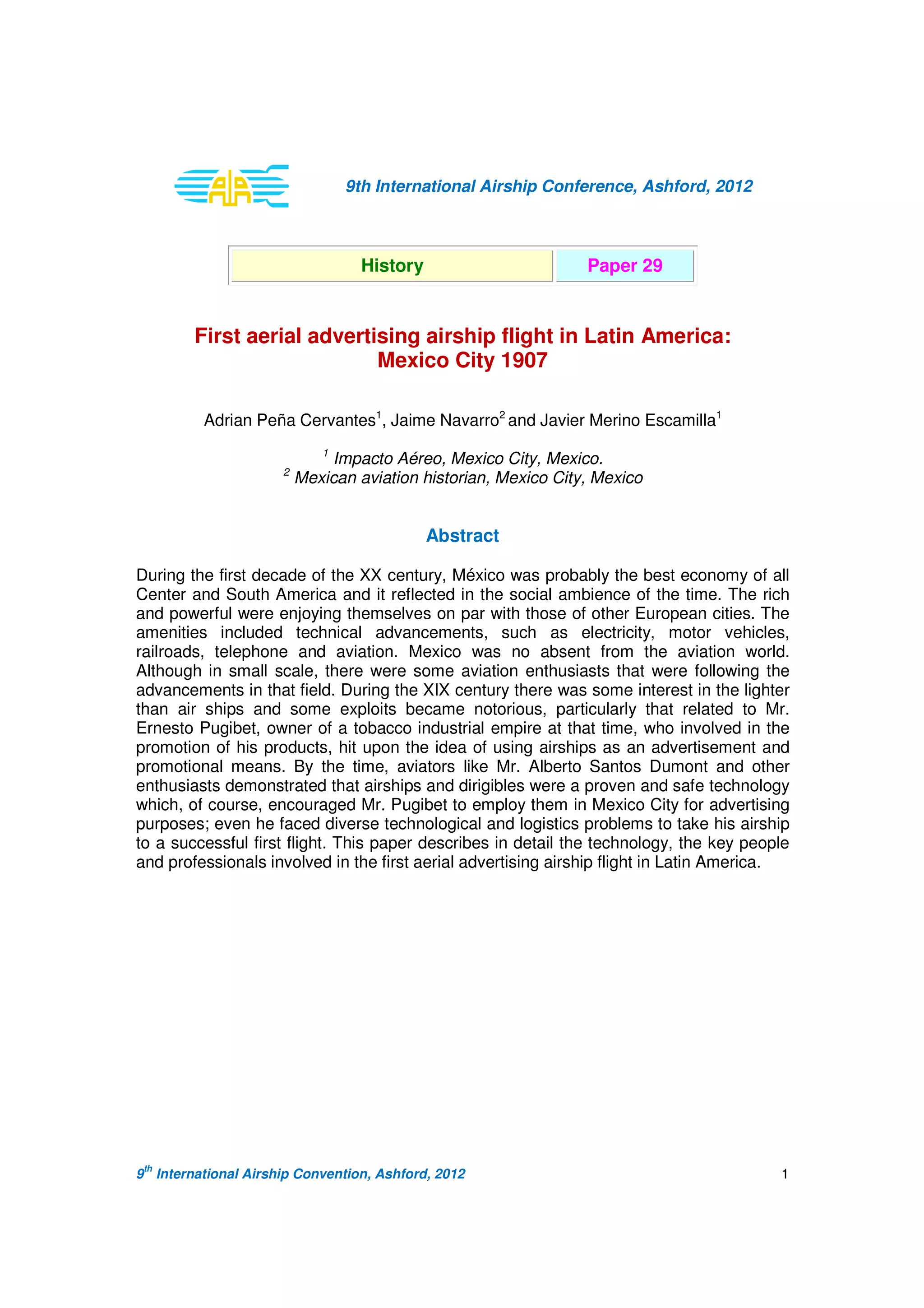 1st aerial advertising airship flight in Latin America | PDF