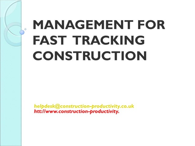 029 fast-tracking projects | PPT