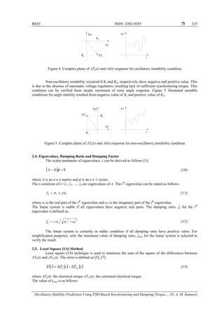 Oscillatory Stability Prediction Using PSO Based Synchronizing and Damping Torque Coefficients | PDF