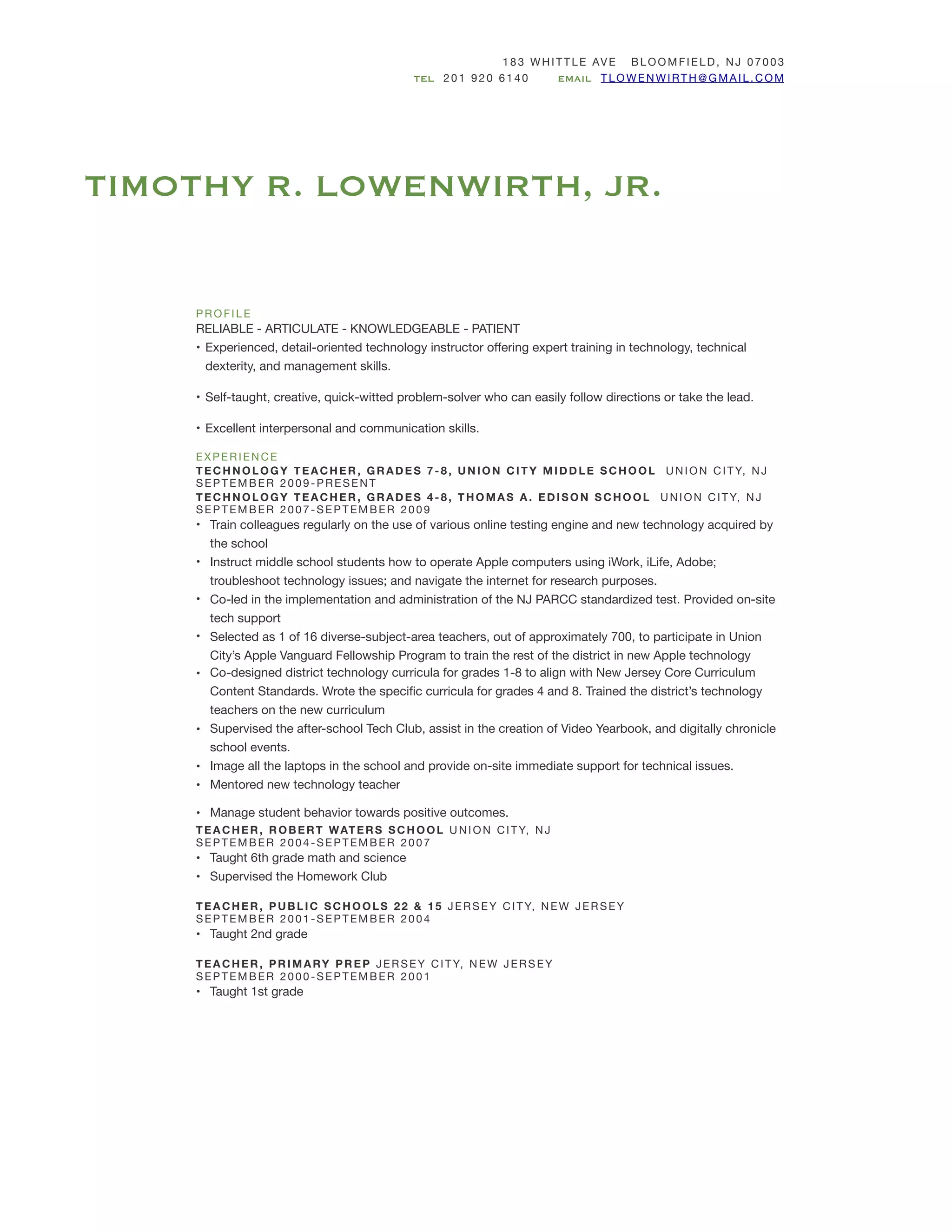 TLowenwirthTechResume | PDF
