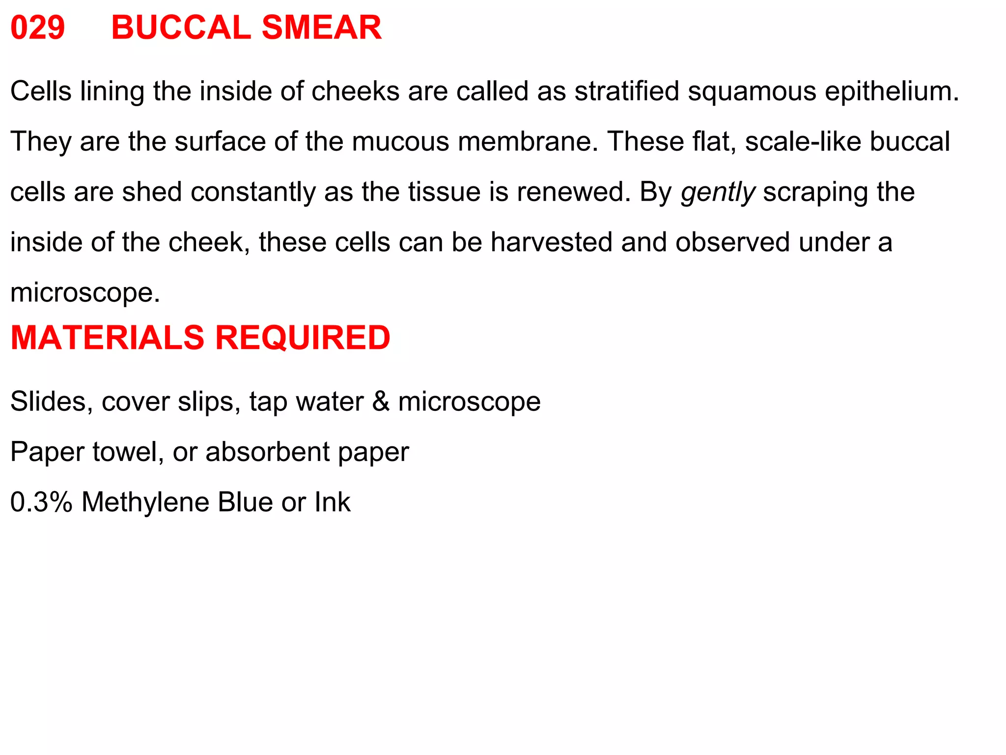 029 buccal smear | PPT