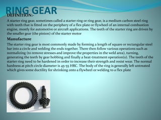 ring gear production | PPTX