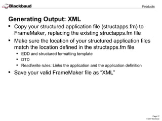 Implementing Structured FrameMaker | PPT