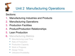 manufacturing operations | PPT