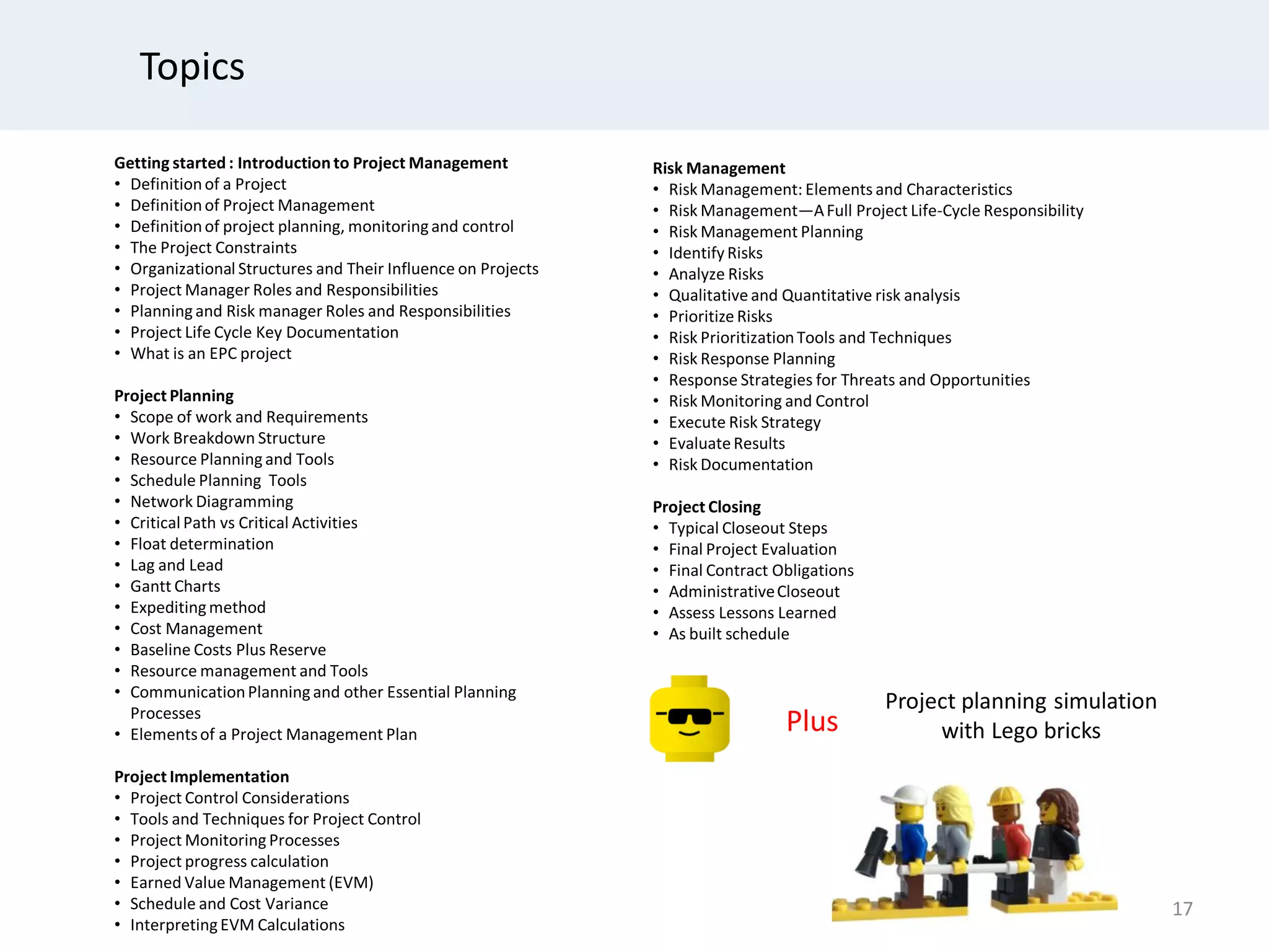 Project planning and control training with lego | PDF