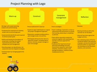 Project planning and control training with lego | PDF