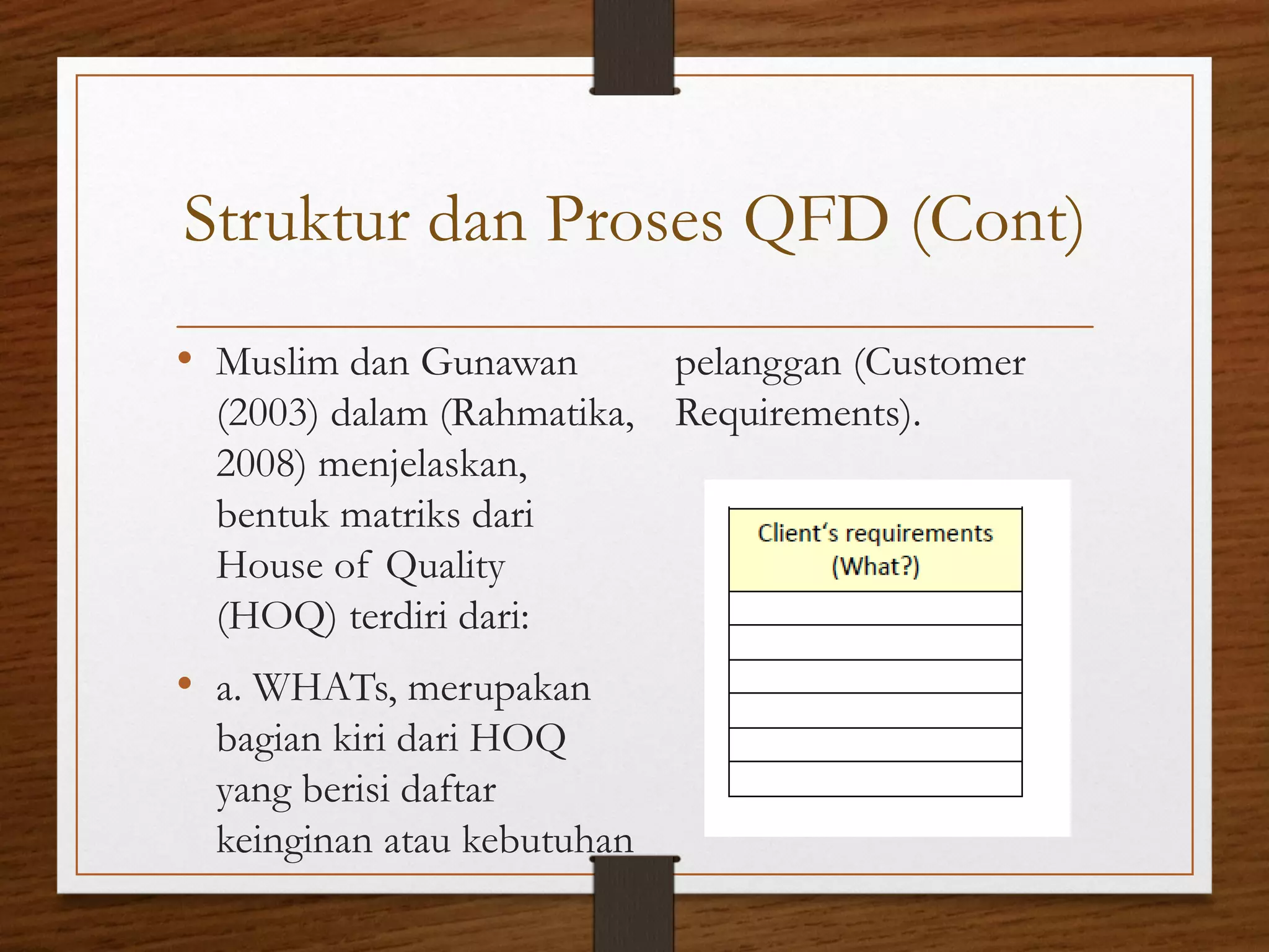 Konsep Desain Pengembangan Kualitas Produk (Quality Function Deployment ...