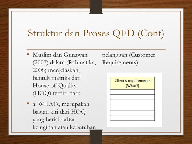 Konsep Desain Pengembangan Kualitas Produk (Quality Function Deployment) | PDF