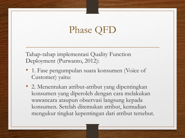 Konsep Desain Pengembangan Kualitas Produk (Quality Function Deployment) | PDF