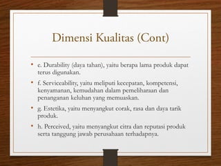Konsep Desain Pengembangan Kualitas Produk (Quality Function Deployment ...