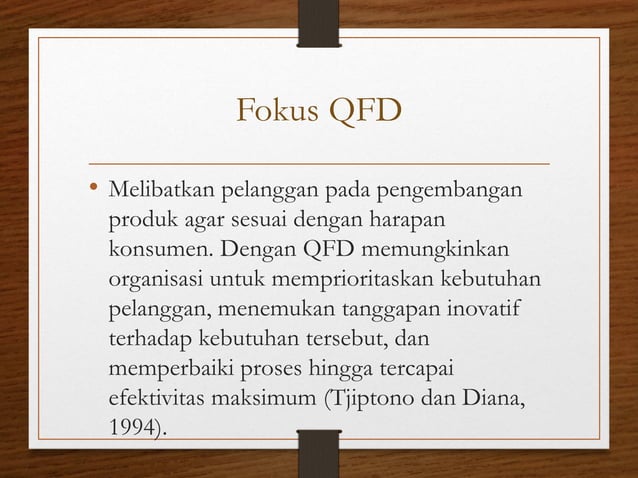 Konsep Desain Pengembangan Kualitas Produk (Quality Function Deployment ...