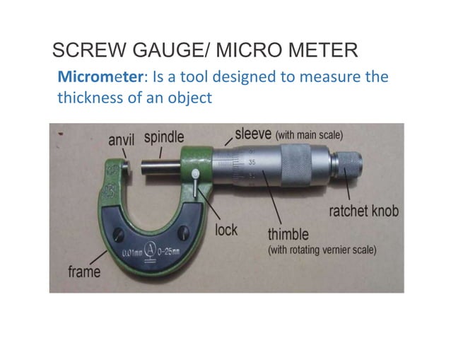 02a micrometer screw guage | PPTX | Physics | Science