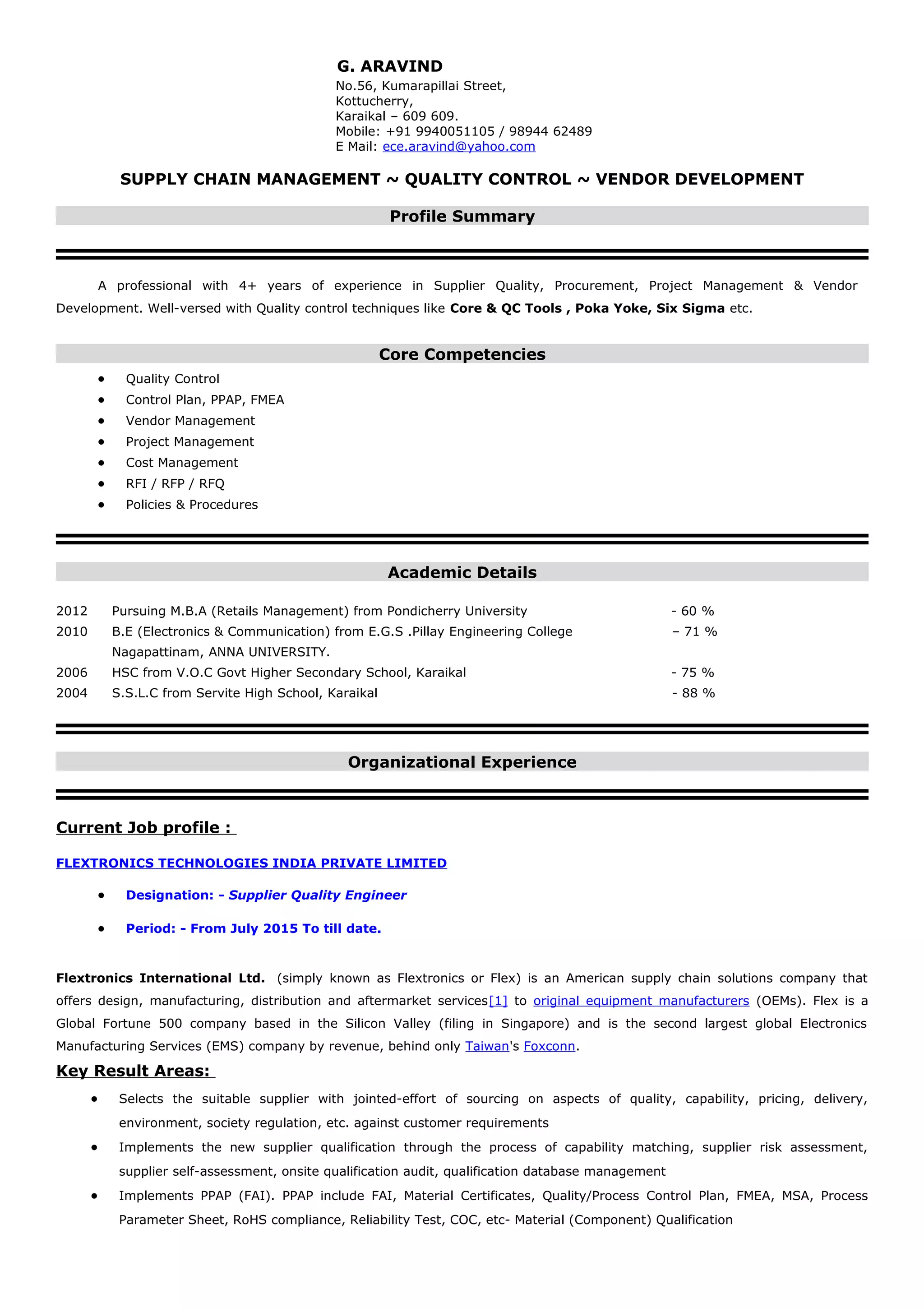 Resume_Aravind 1 | PDF