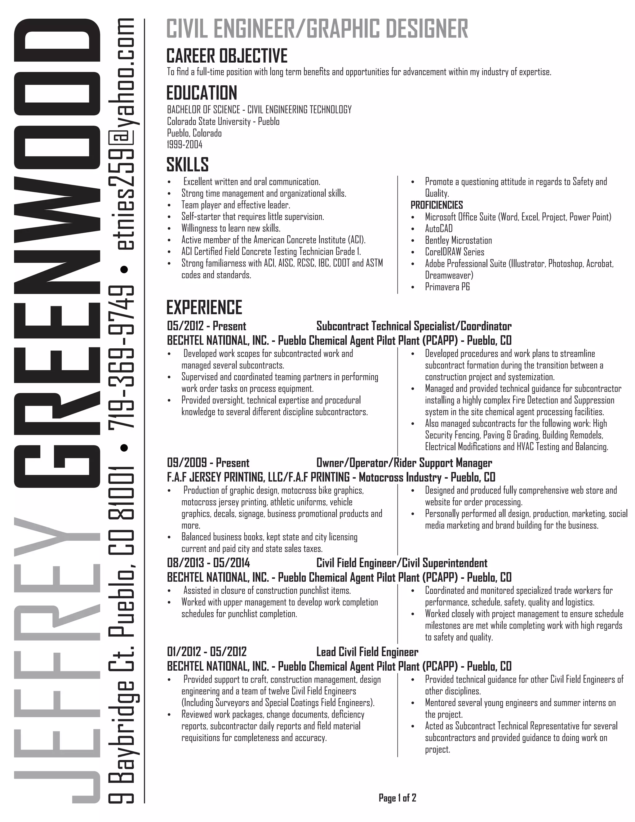 Jeff Greenwood - Professional Resume | PDF