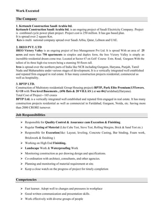 Tausif new cv | PDF | Civil Engineering Industry | Industries