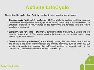 Android App Development - 02 Activity and intent | PPT