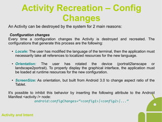 Android App Development - 02 Activity and intent | PPT